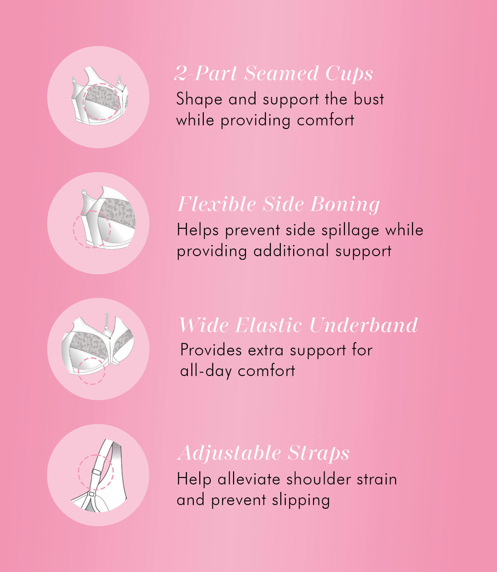 FULLY® Side Shaping Wirefree Bra with Floral Lace - Brjóstahaldari | NOMA